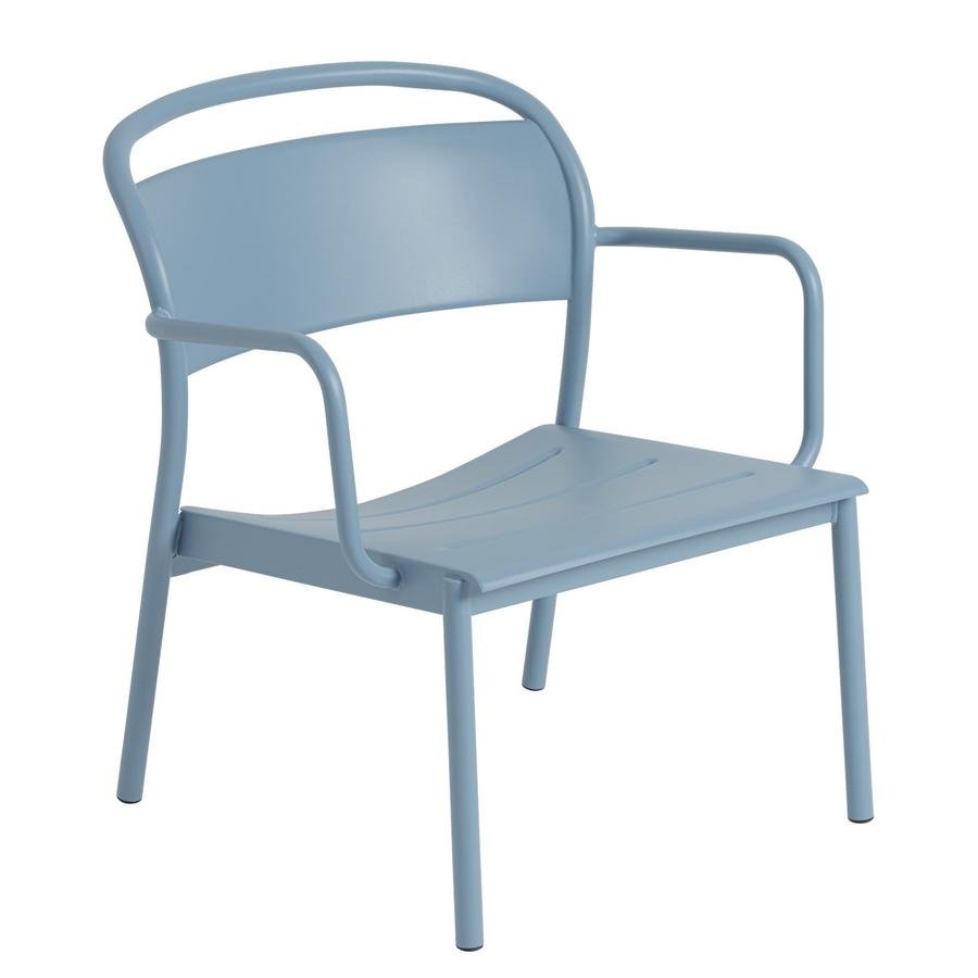 Linear Steel Lounge Armchair, Pale blue | Muuto | Garden Chairs ...