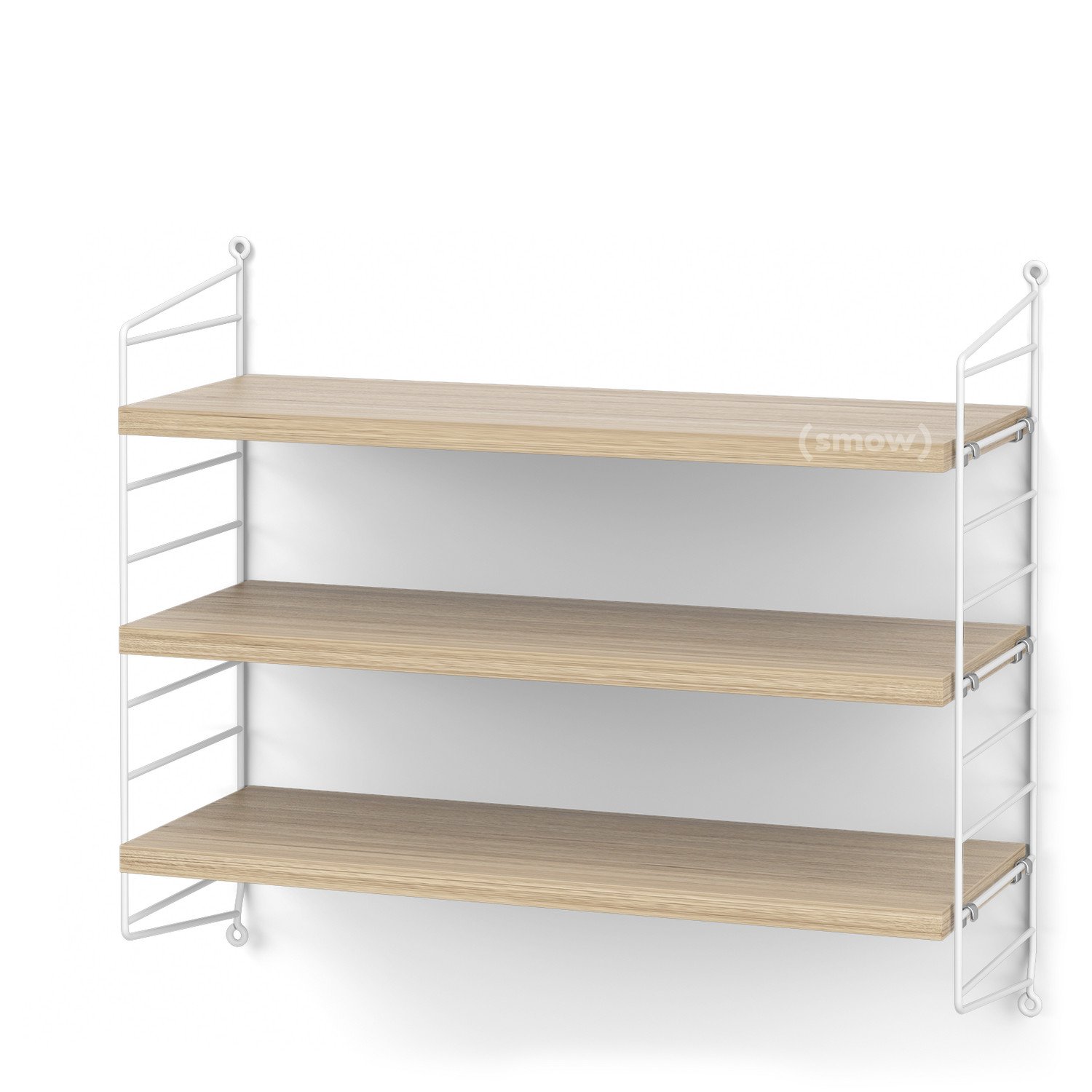 String System Shelf S, 20 cm, White, Oak veneer | String Furniture ...