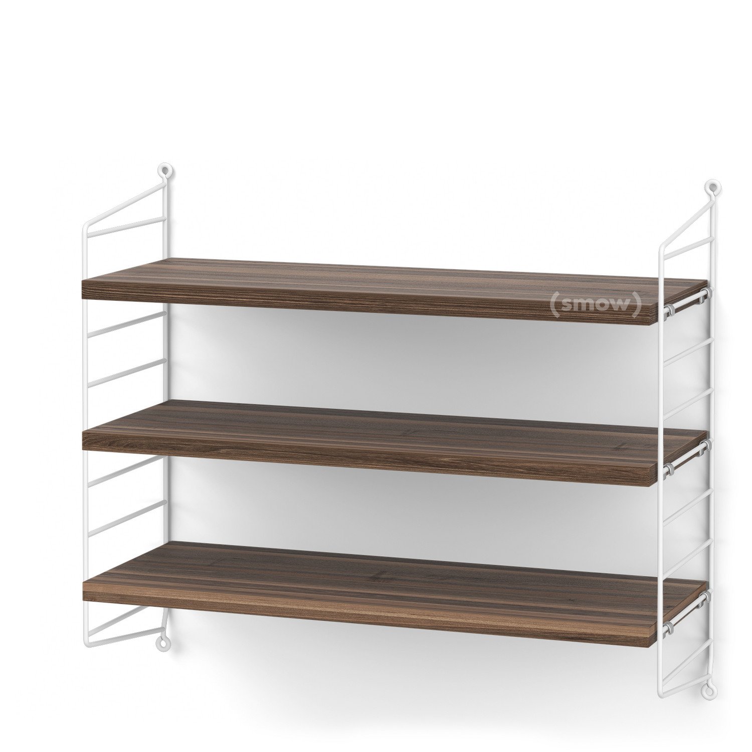 String System Shelf S, 20 cm, White, Walnut veneer | String Furniture ...