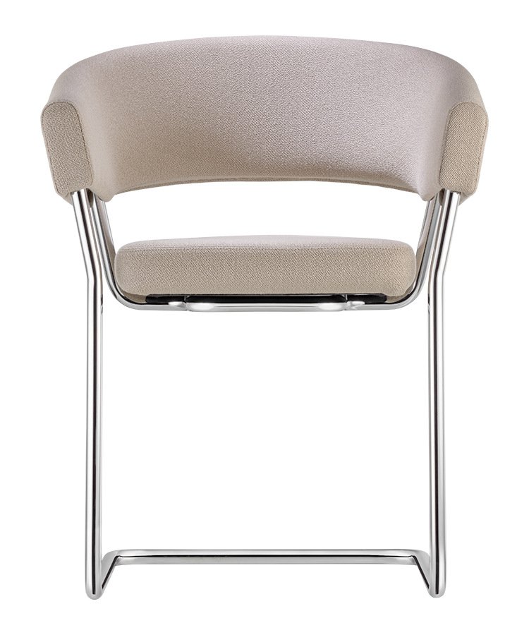 D9, Fabric Vidar 323 - sand, Chrome-plated steel tubing, Felt glides | Tecta | Cantilever Chairs ...